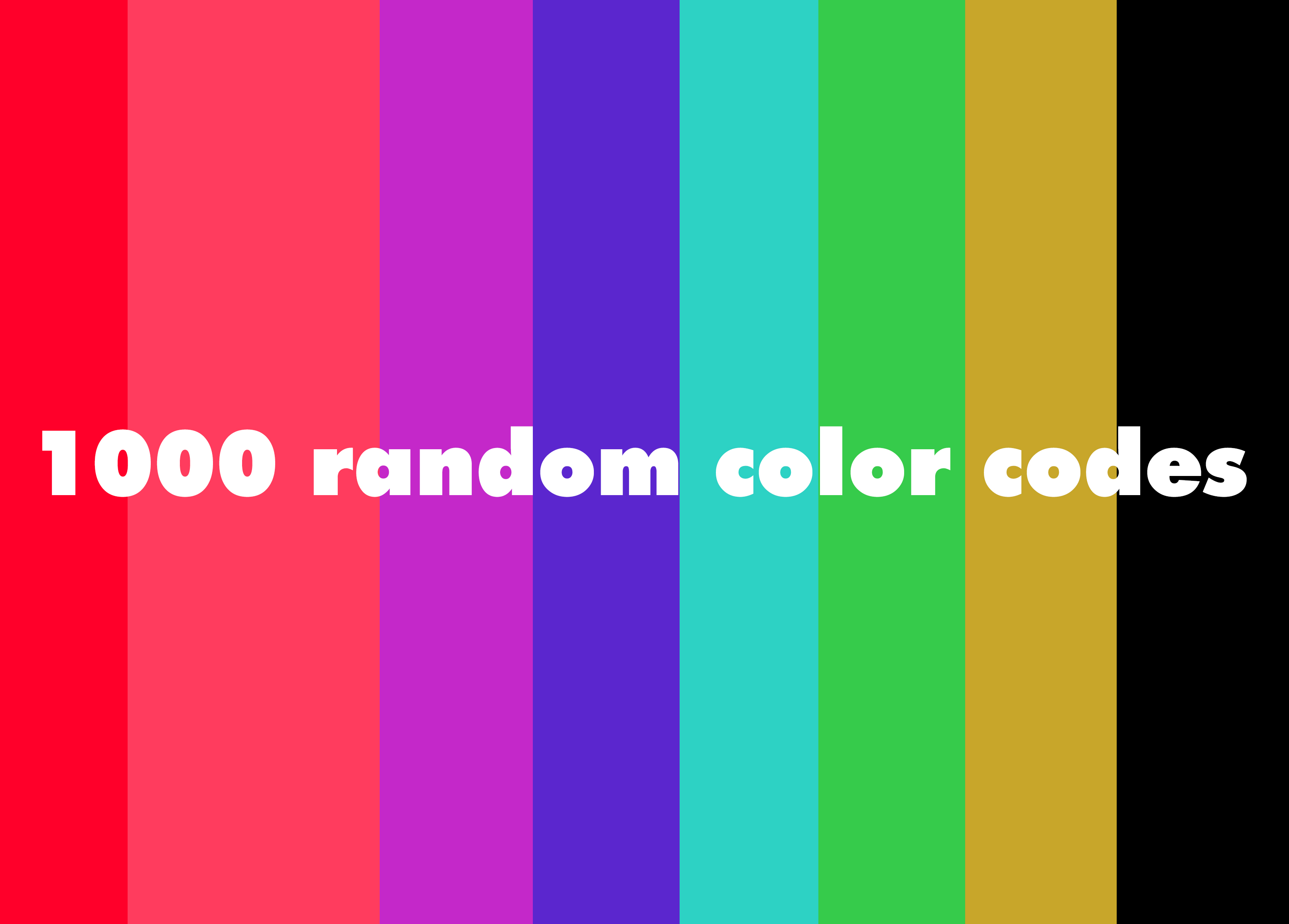 1000 random color codes - Collection | OpenSea